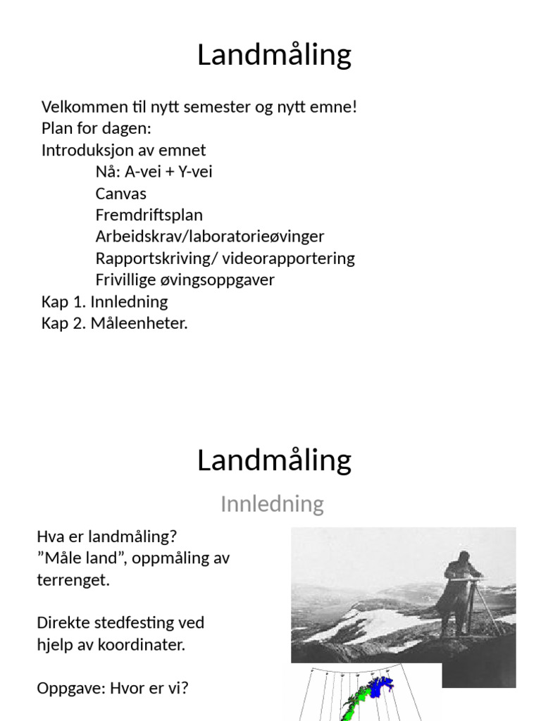 1 Landmåling Innledning | PDF