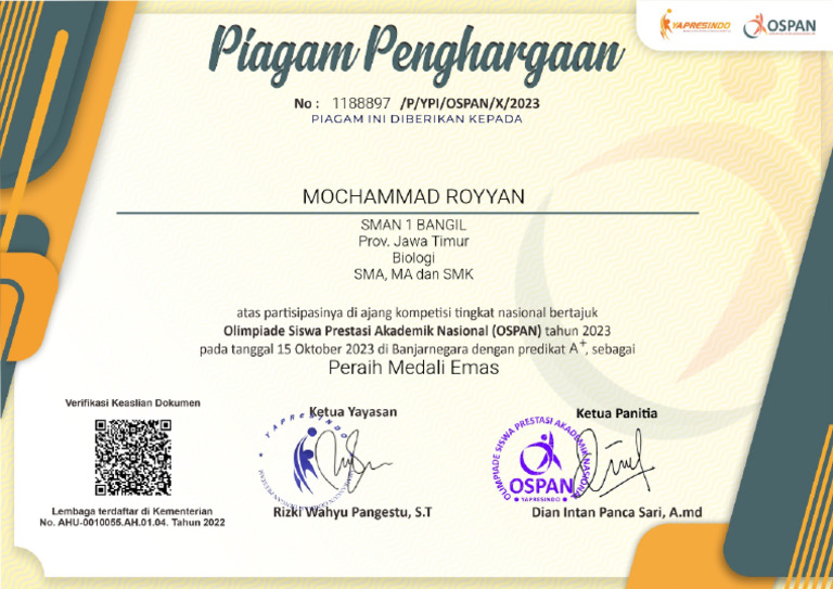 Piag - Biologi - OSPAN 2023 | PDF