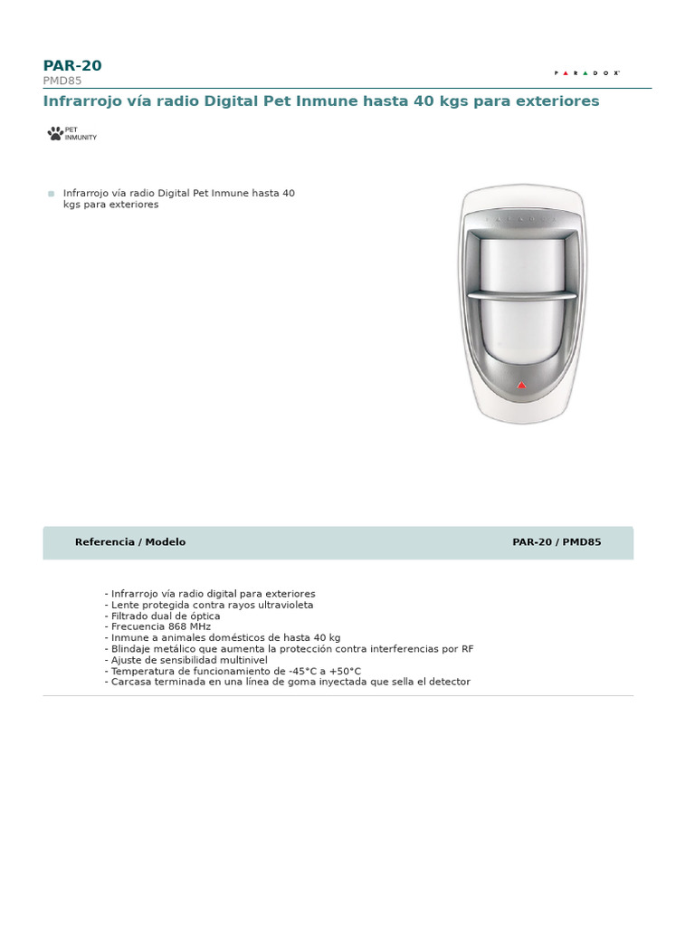 ES PAR-20 Data Sheet | PDF