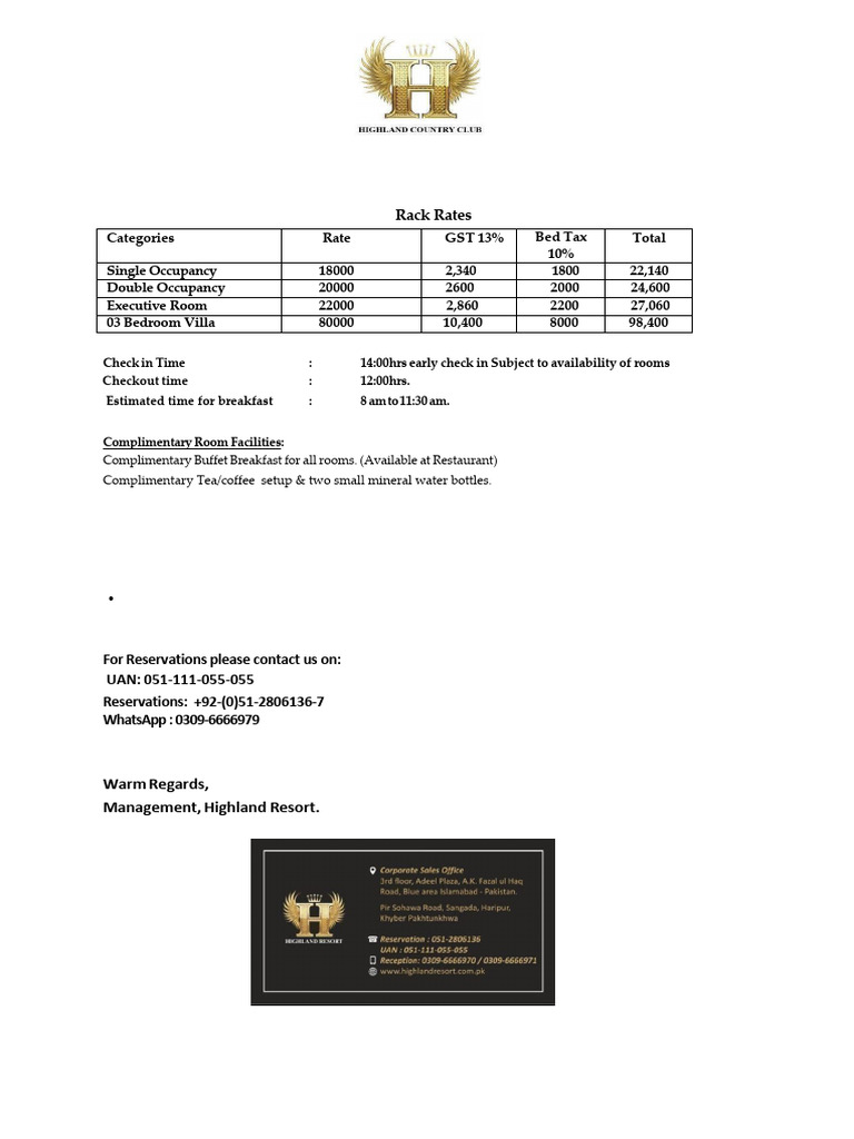 Rack Room Rates | PDF