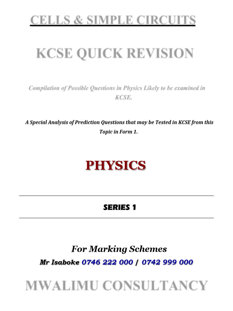 f1 Cells &simple Circuits Q | PDF | Voltage | Electricity