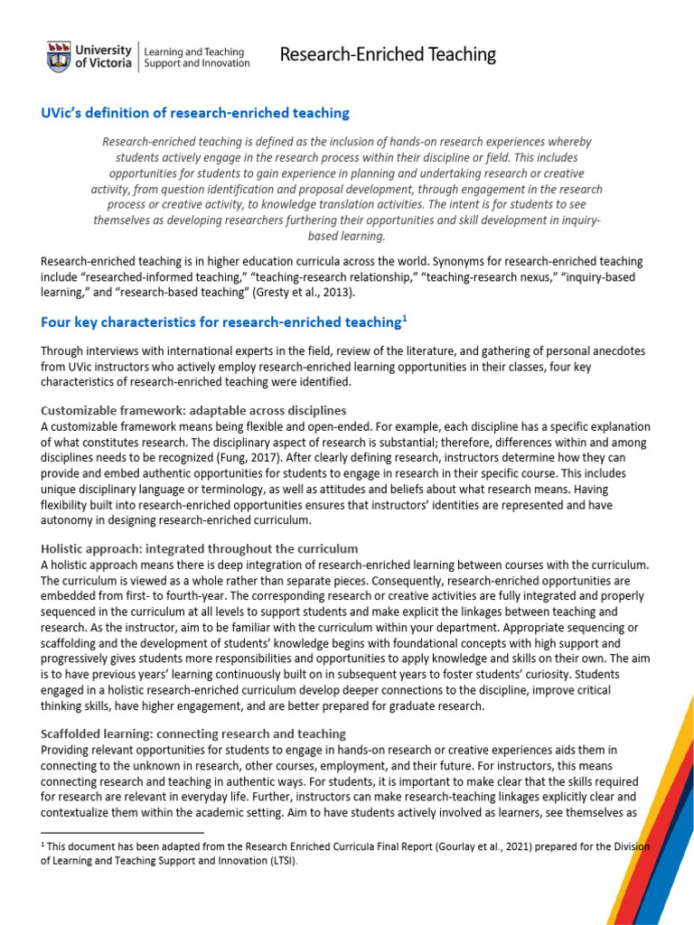 Research Enriched Teaching | PDF | Curriculum | Learning