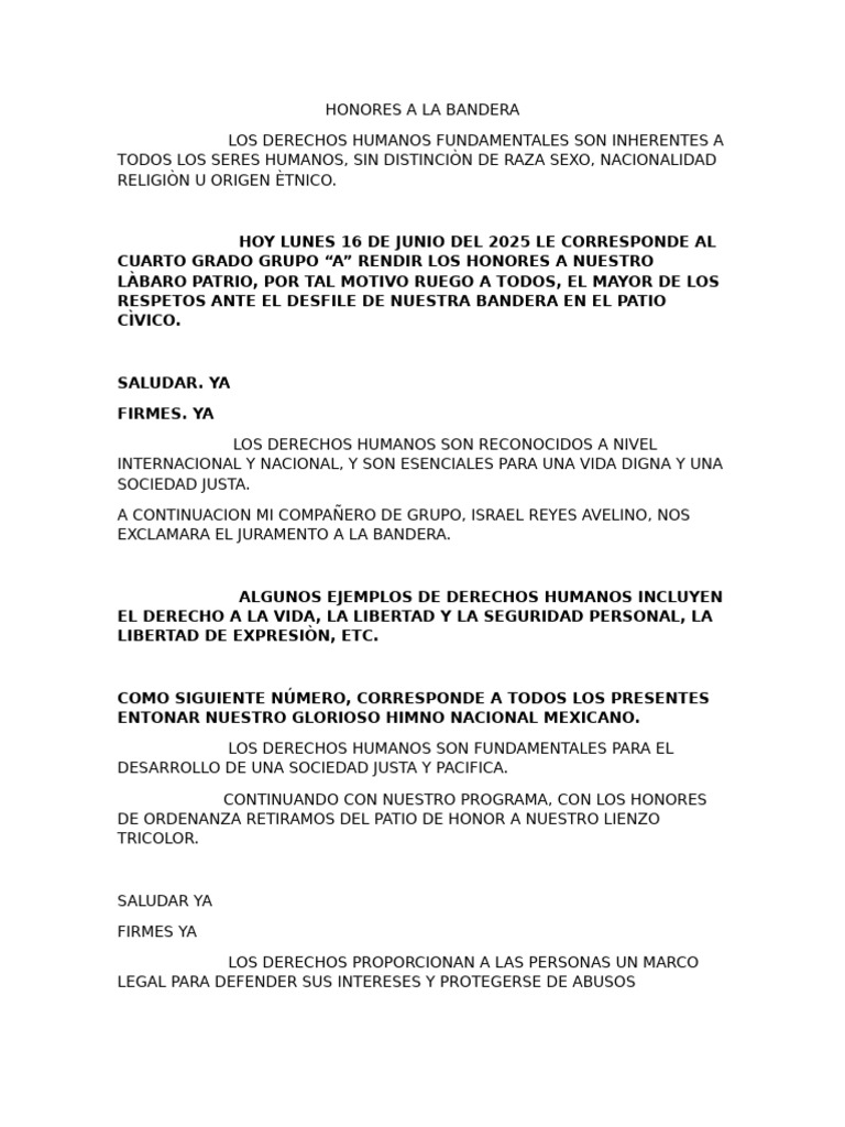 Programa Homenaje 16 de Junio 2025 Vespertino | PDF