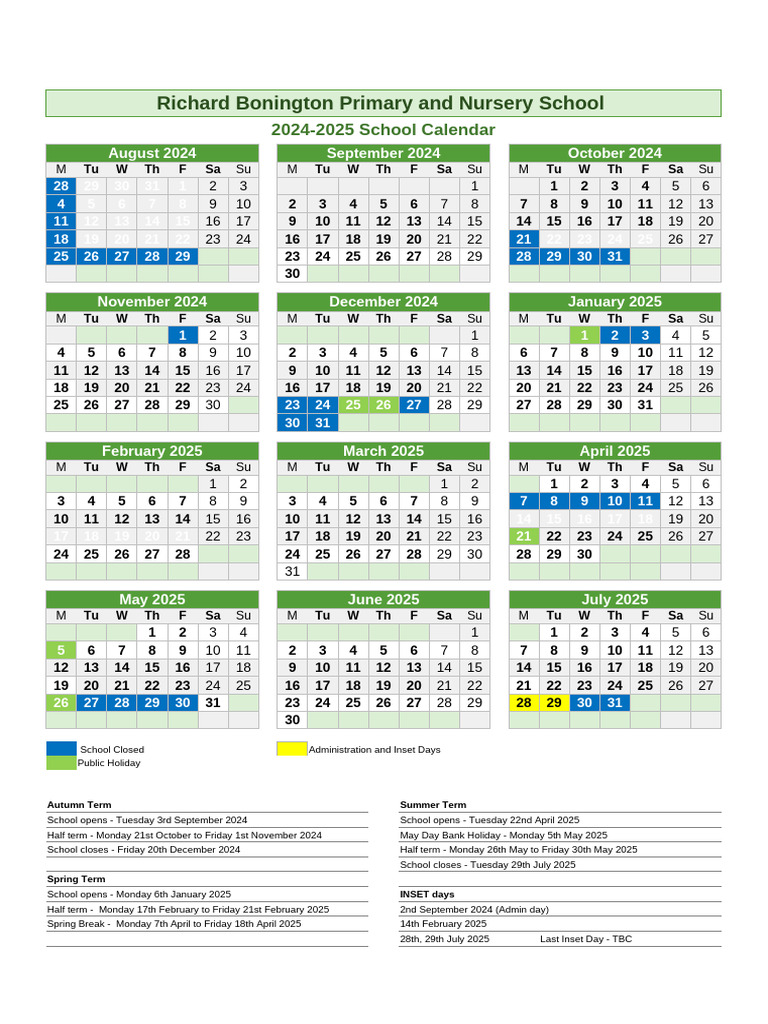 School Calendar 2024 2025.331557465 | PDF | Academic Term