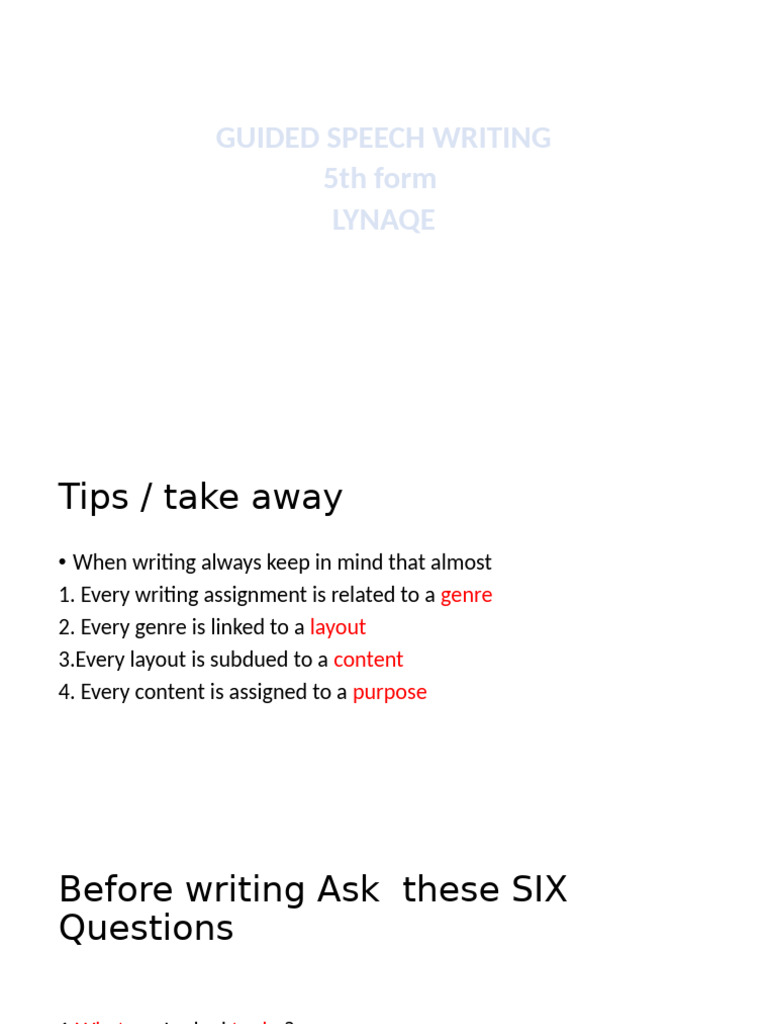 Guided Speech Writing | PDF | Human Communication | Linguistics