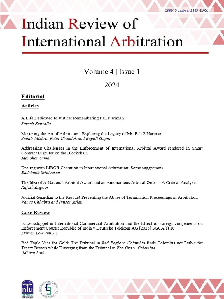 Vol 4 Issue 1 Compiled Final 2 | PDF | Arbitration | Judgment (Law)