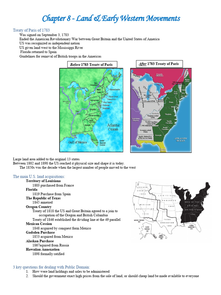 Land Acquisitions and Westward Expansion | PDF | Surveying | Society Of ...