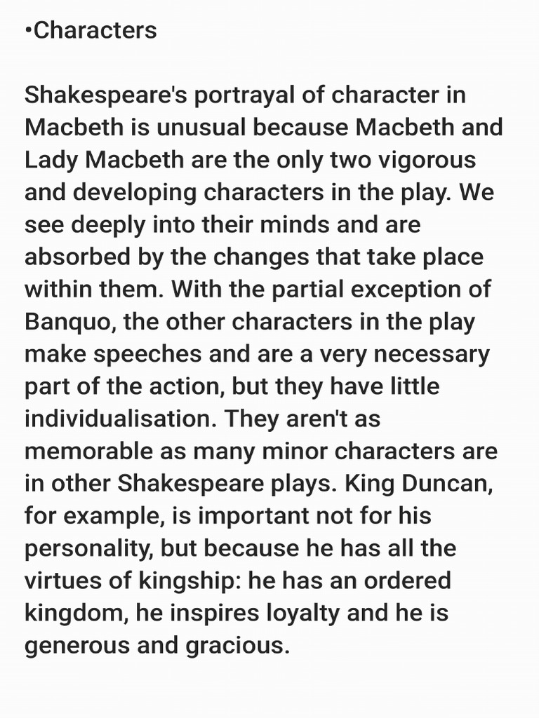 Macbeth Characters | PDF