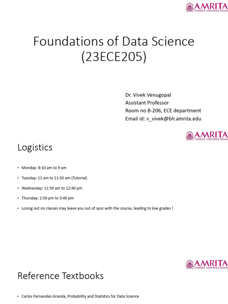Lec 1 Course Introduction | PDF | Statistics | Data Science