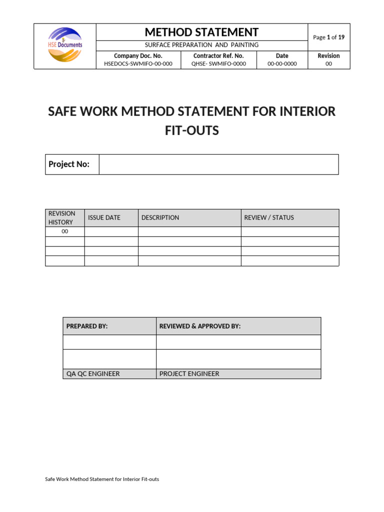Safe Work Method Statement For Interior Fit-Outs | PDF | Scaffolding ...