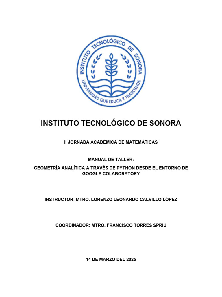 Curso de Geometría Analítica Con Python (Teoría y Práctica) | PDF ...
