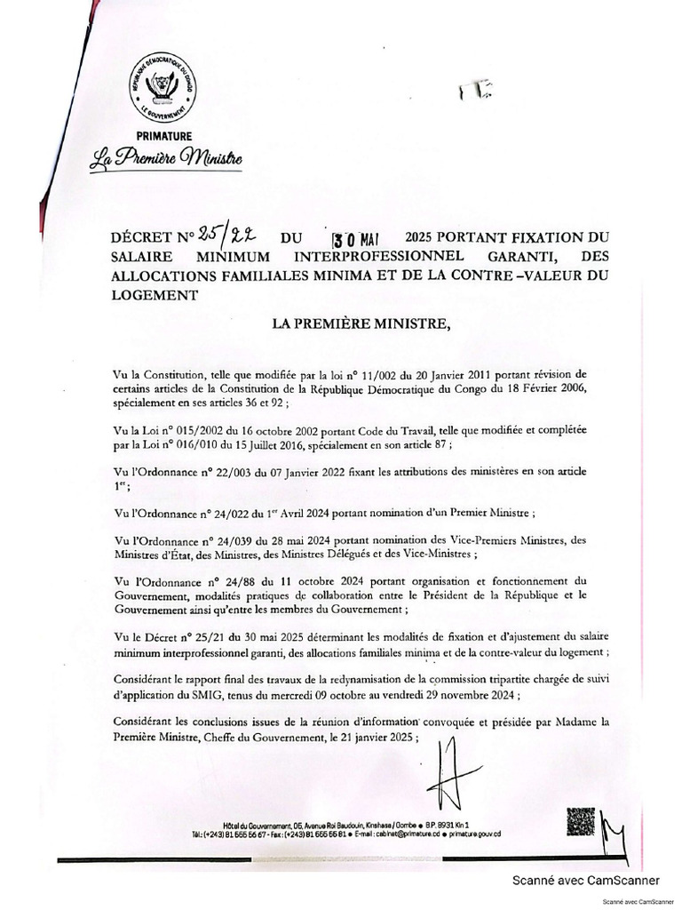 Décret Fixant Smig | PDF