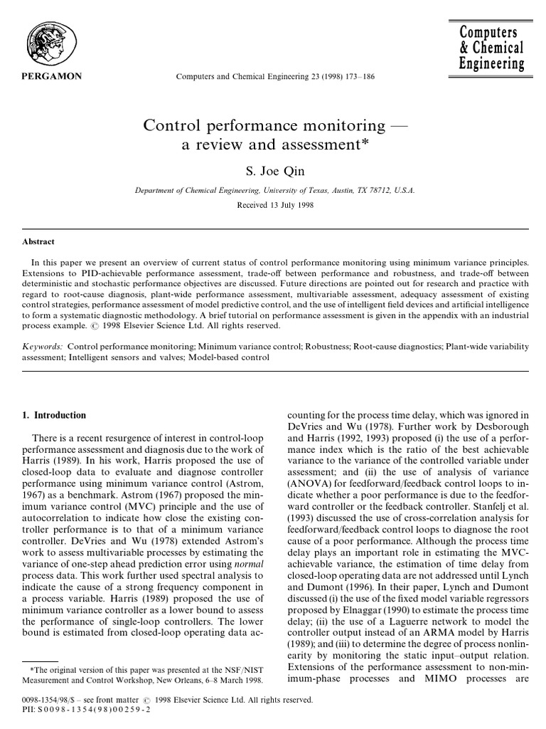 Control Performance Monitoring Review | PDF | Control Theory | Feedback