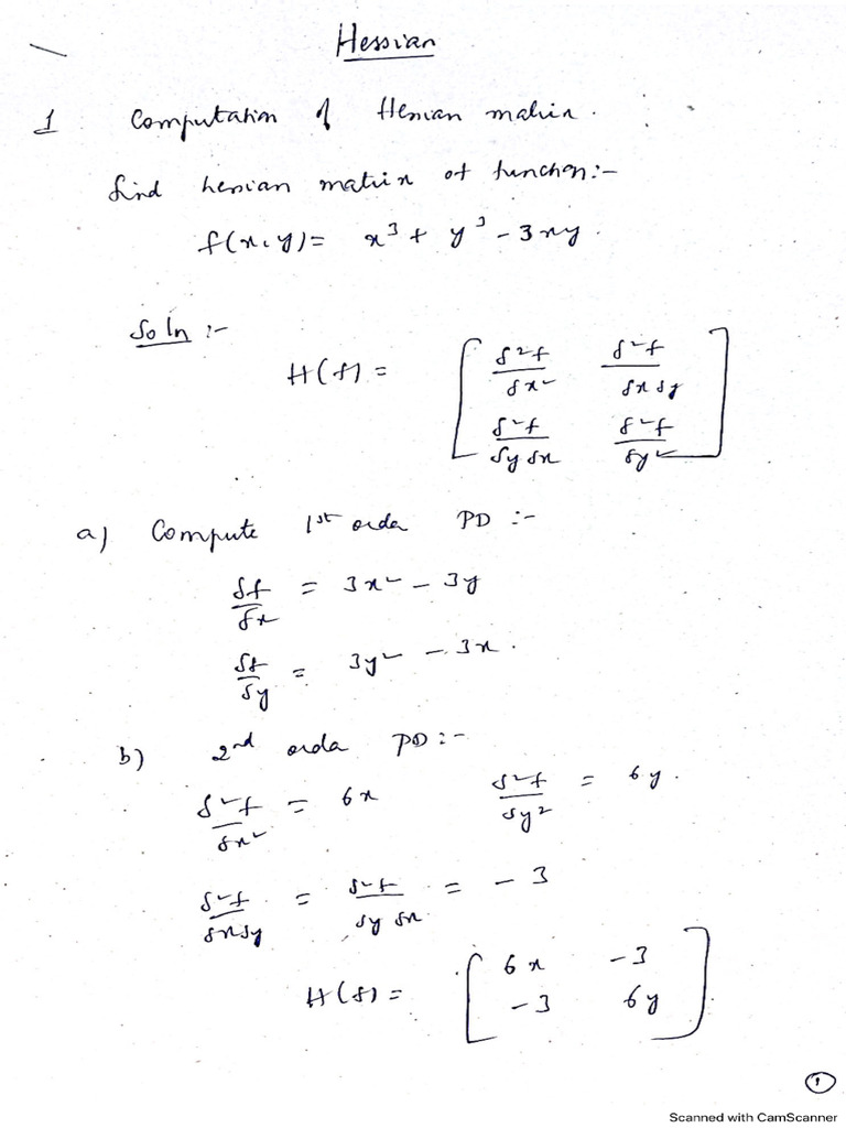 Lec 5 - Hessian Problems | PDF