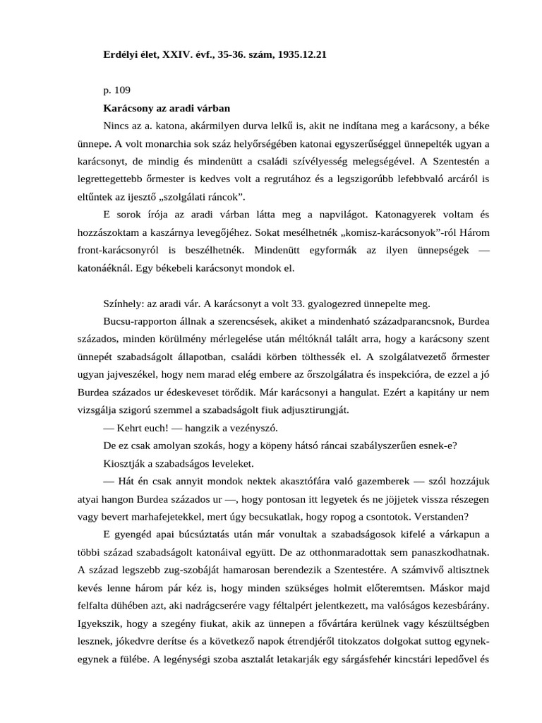 Karacsony Az Aradi Varban (Burdea) | PDF