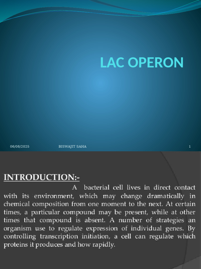 Lac Operon | PDF