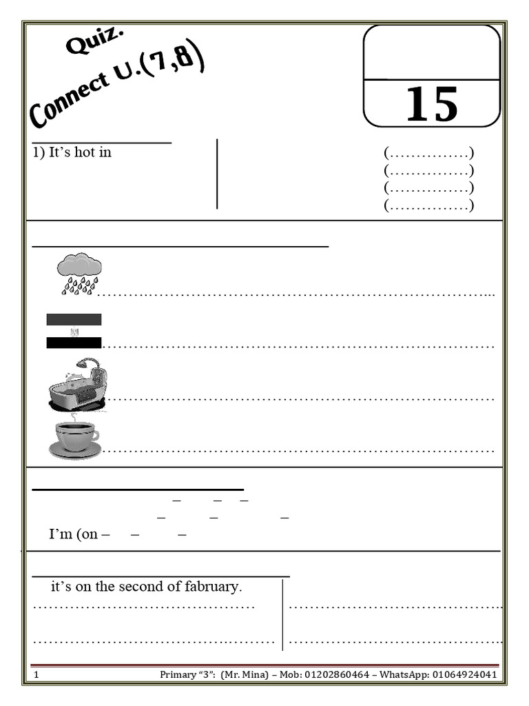 Quiz. Connect.7,8 | PDF