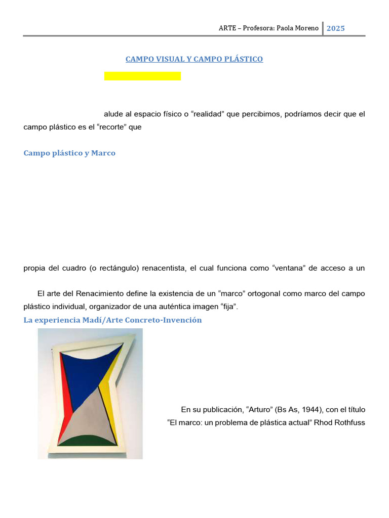 Campo Visual y Plástico en el Arte | PDF | Las artes