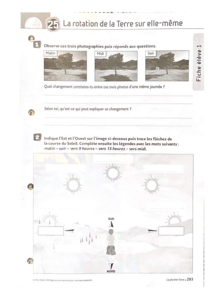 Sciences d25 - Fiche Élève 1&2 | PDF