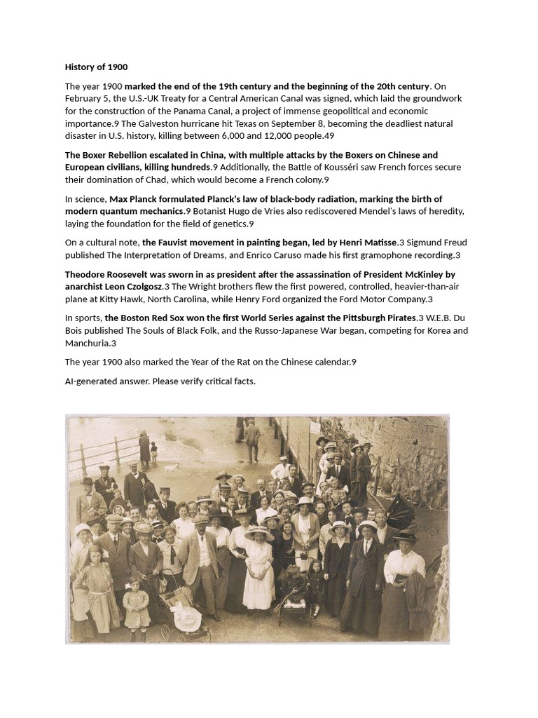 History of 1900 | PDF