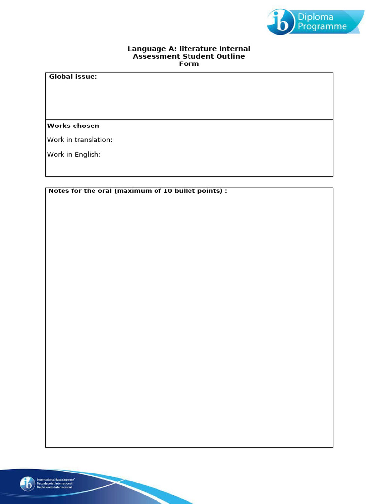 IA IB Individual Oral Outline Form | PDF