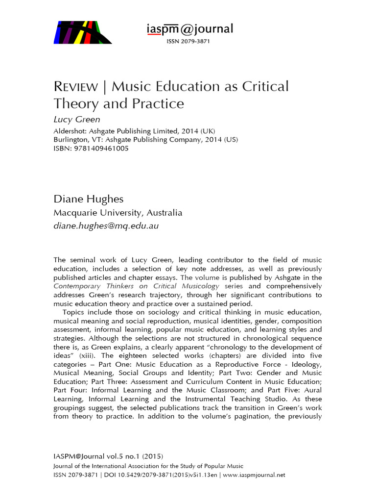 Music Education As Critical Theory and P | PDF | Gender Studies | Gender
