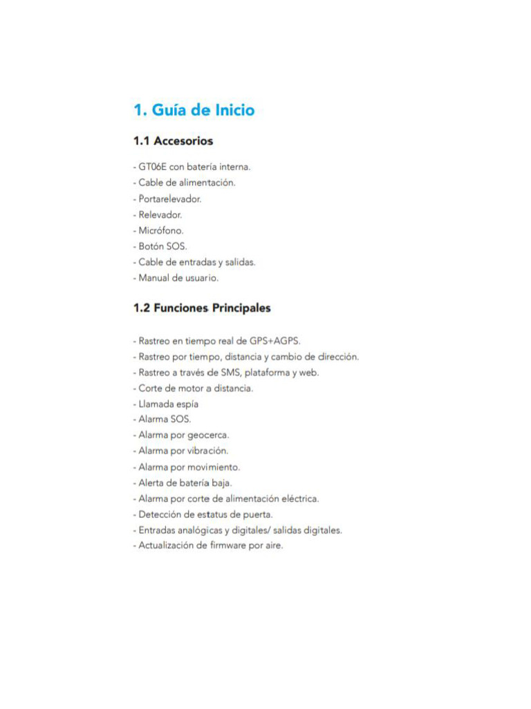 Manual de Usuario GPS CONCOX GT06e | PDF