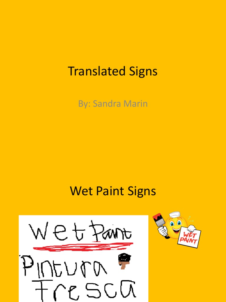 Translated Signs: By: Sandra Marin | PDF