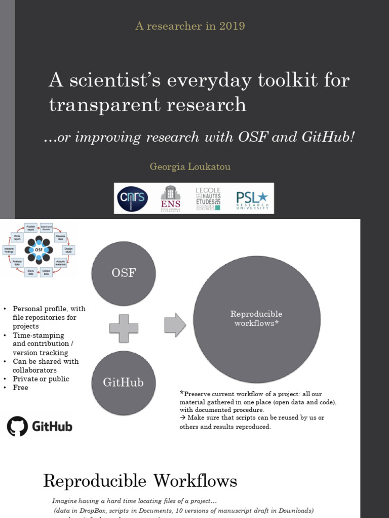 A Scientist's Everyday Toolkit For Transparent Research | PDF | Computing