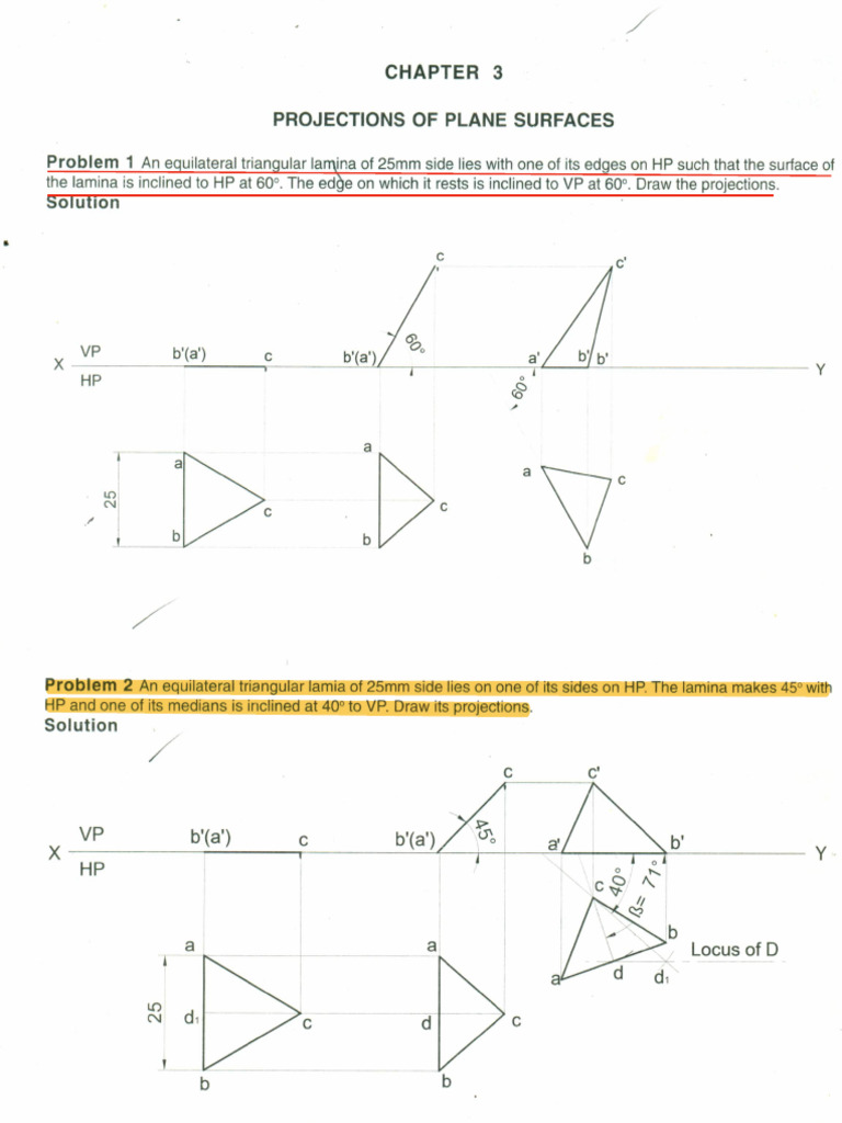 Projection of Plane Surfaces | PDF