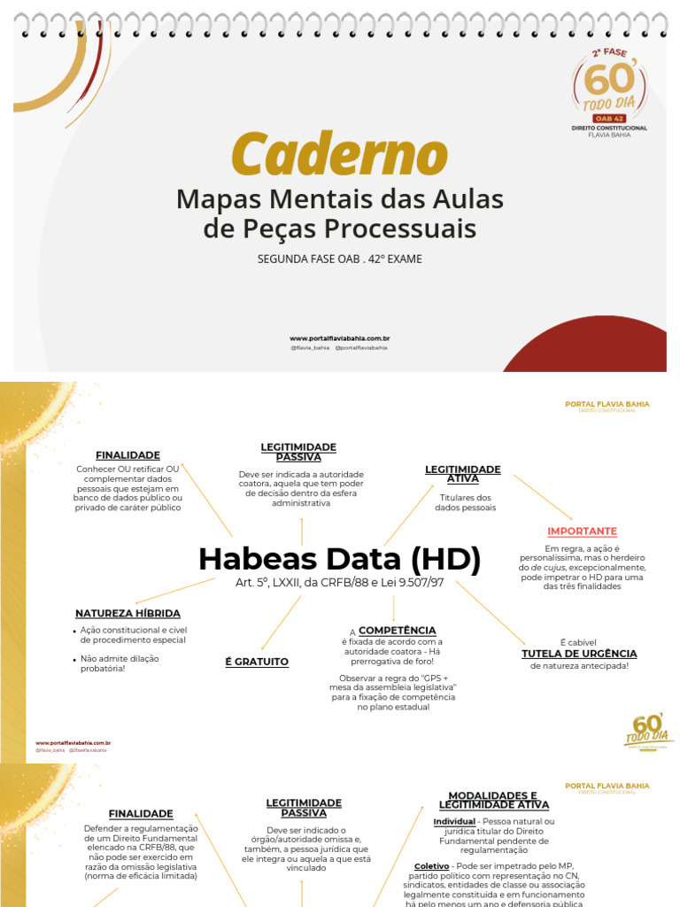 Caderno de Mapas Mentais Das Aulas de Pecas Processuais | PDF | Direito Público | Direito Comum