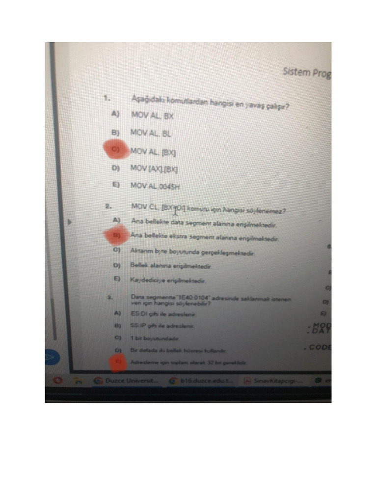 Sistem Prog Vize Soruları | PDF
