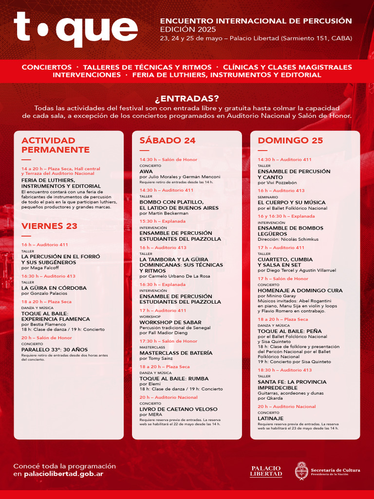 Toque 2025 Grilla de Programacion | PDF | Musicología | Entretenimiento