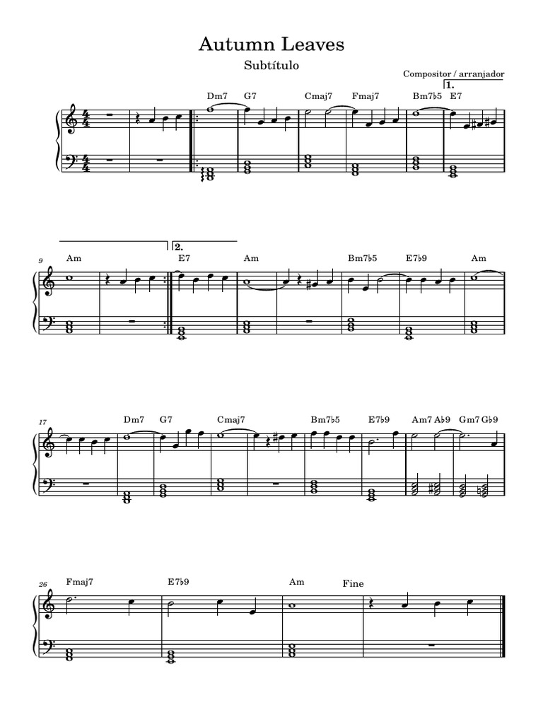 Autumn Leaves Piano | PDF