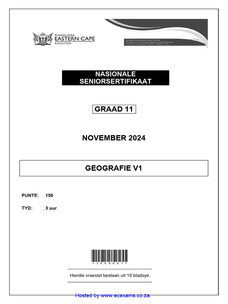 Geography p1 QP Gr11 Nov 2024 Afr D - Watermark | PDF