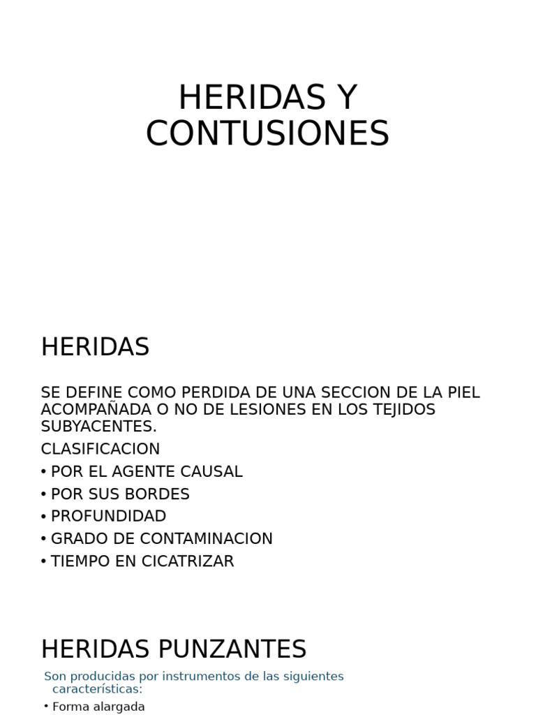 Heridas y Contusiones | PDF | Herida