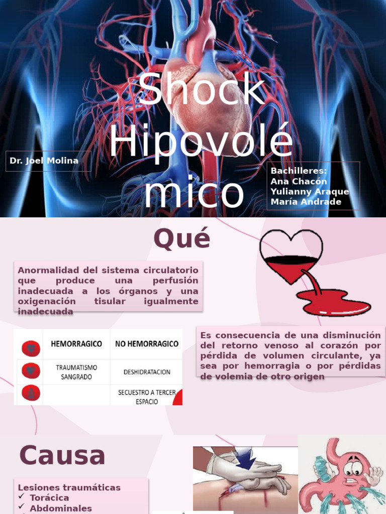 Manejo del Shock Hipovolémico | PDF | Especialidades Medicas | Medicina ...