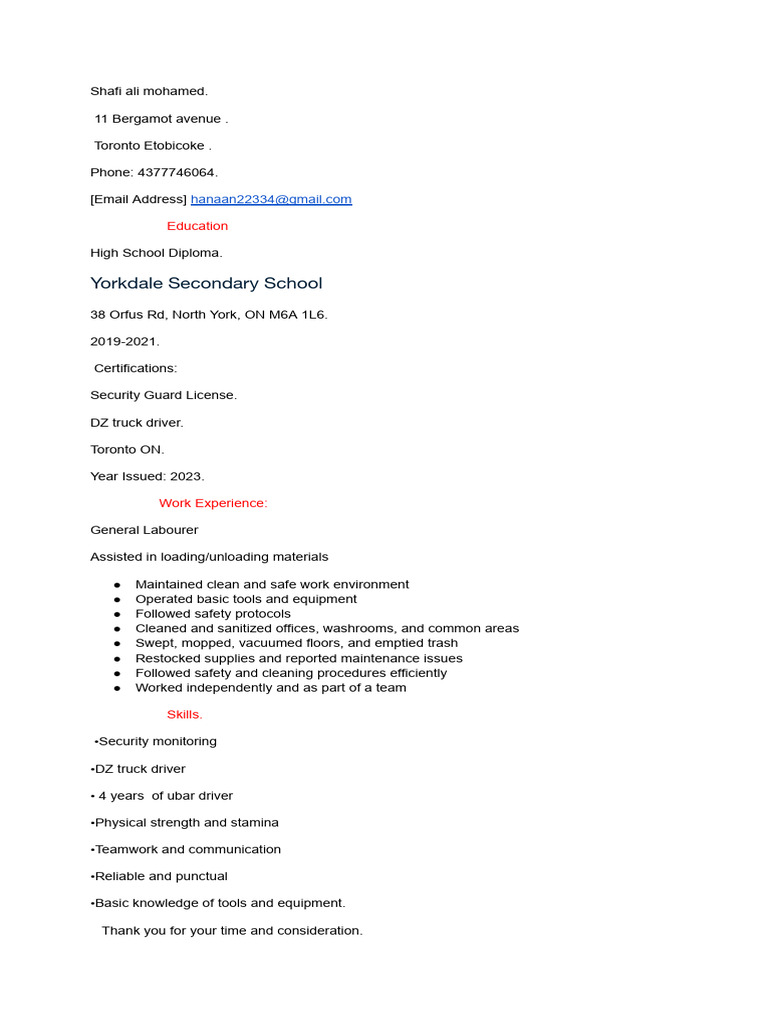 Resume 5 | PDF