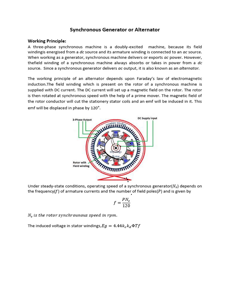Synchronous Generator - Theory | PDF | Electrodynamics | Electricity