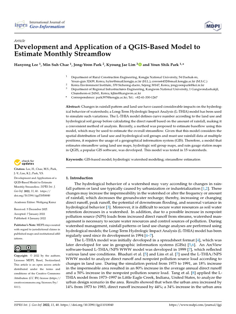 QGIS Model for Monthly Streamflow Estimation | PDF | Surface Runoff ...