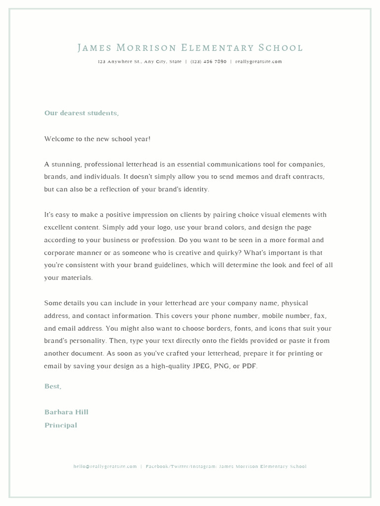 White Bordered Welcome Letter To The Students School Letters PDF | PDF