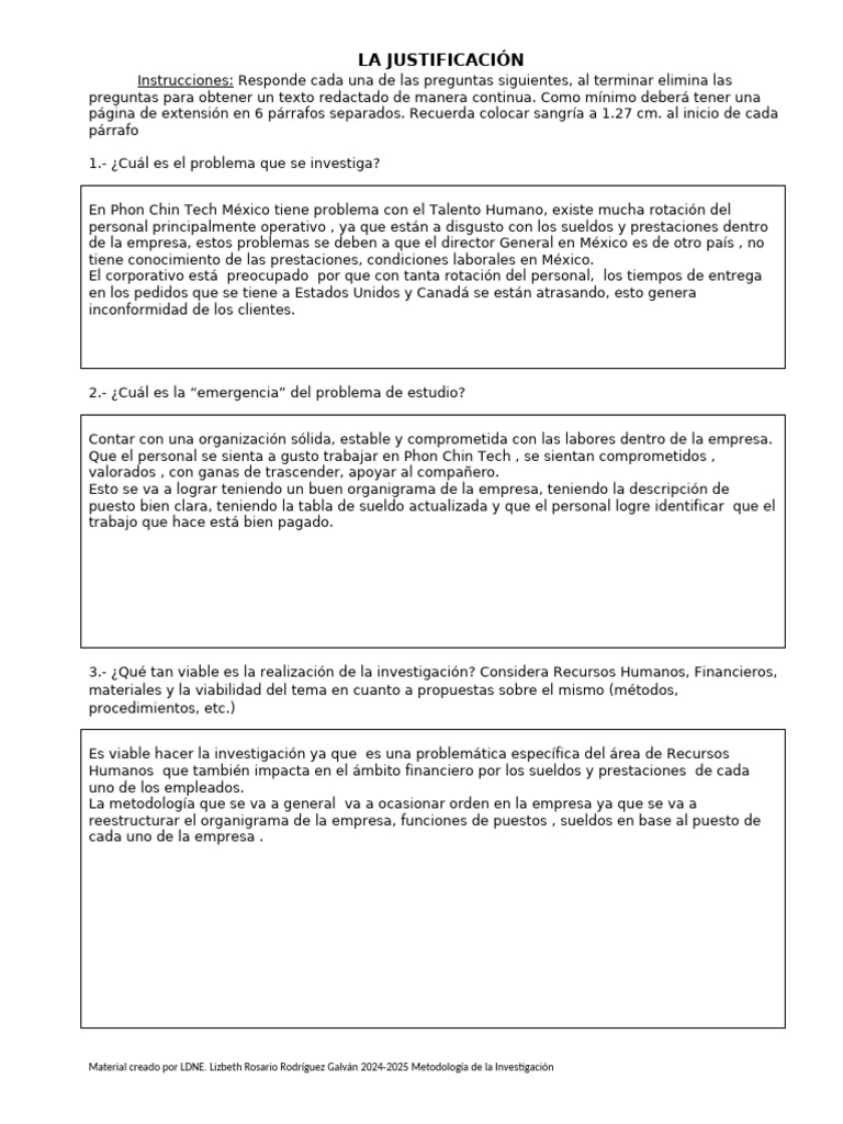 Justificación Phon Chin Tech | PDF | Gestión de recursos humanos | Business