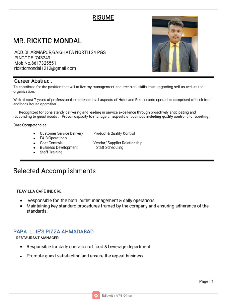Ricktic Mondal Resume Apna | PDF