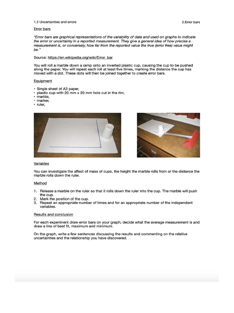 1.2 Error Bars Practical | PDF