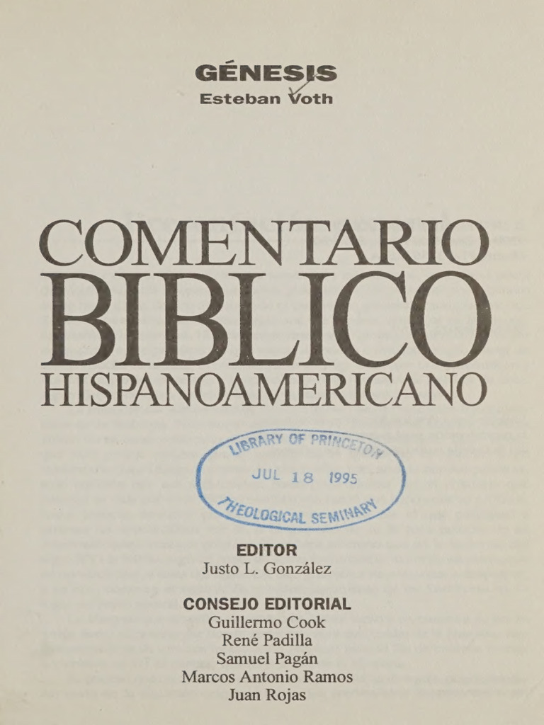 Comentario Biblico Hispanoamericano - Genesis - Scan Original - Esteban ...