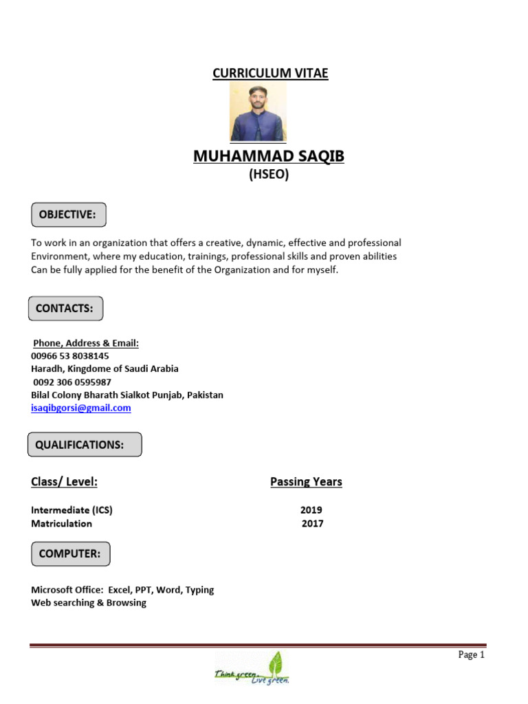 Muhammad Saqib HSEO - Compressed | PDF