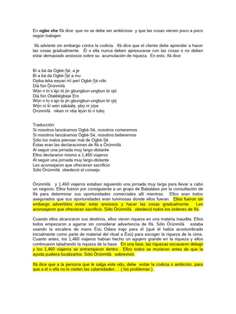 15.- OGBE OSÉ | PDF | Religiones religiosas