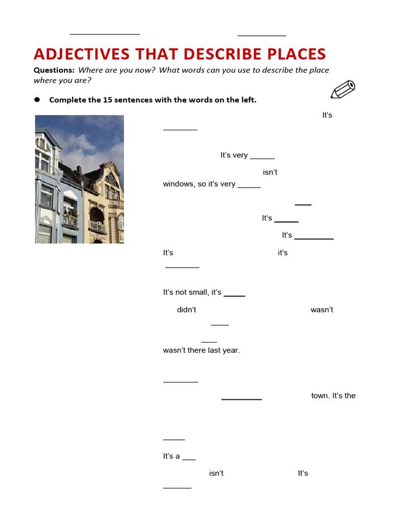 Describing Places Ex1 S2985 | PDF