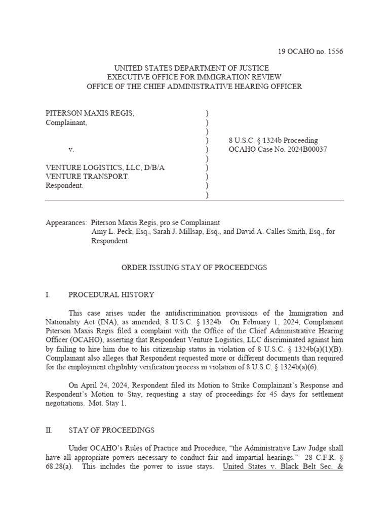 Pitterson Maxis Regis v. Venture Logistics, LLC | PDF | Justice | Crime & Violence