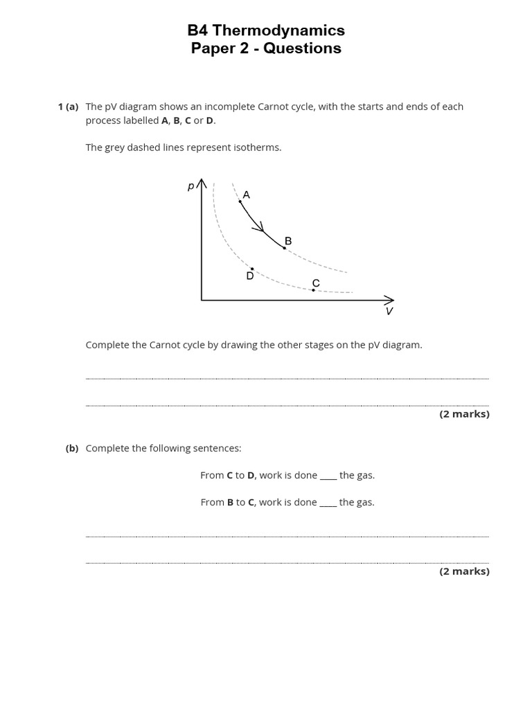 B4 Thermodynamics P2-1 | PDF | Heat | Gases